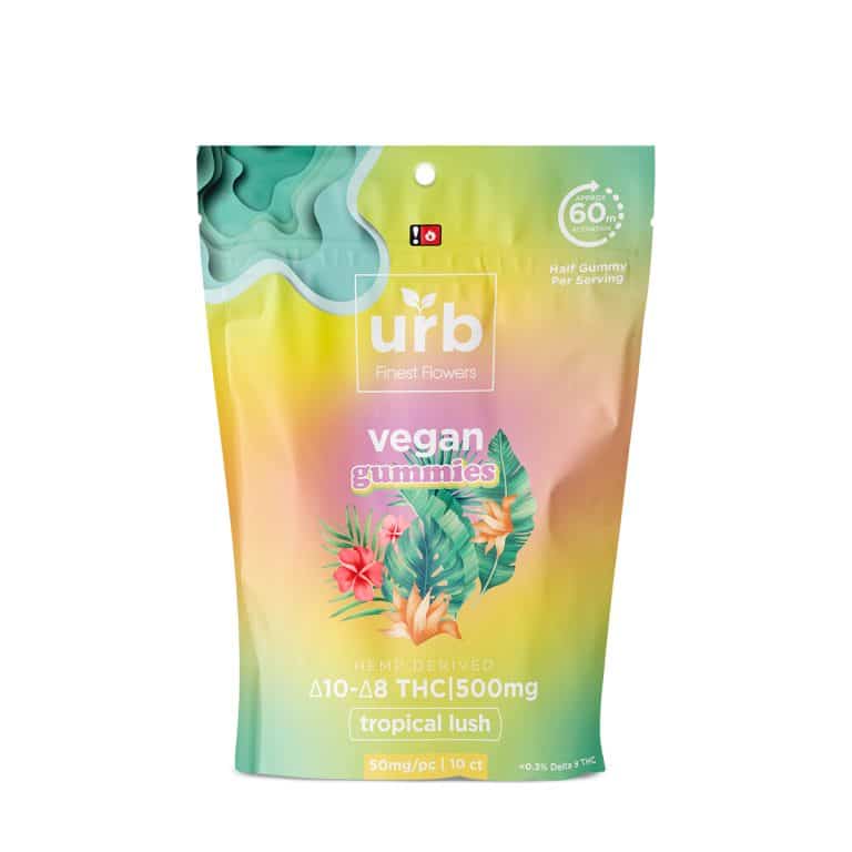 Urb Vegan Gummies 1750mg - Tropical Lush – Delta 8 Station